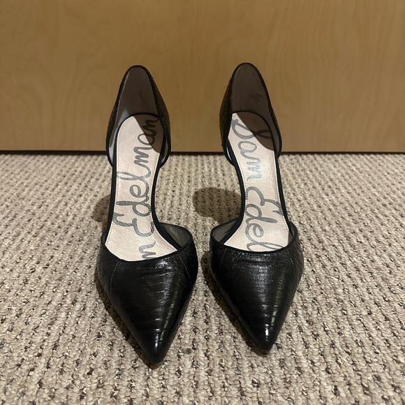 Sam Edelman | Shoes | Sam Edelman Delilah Dorsay Pumps Black Python ...